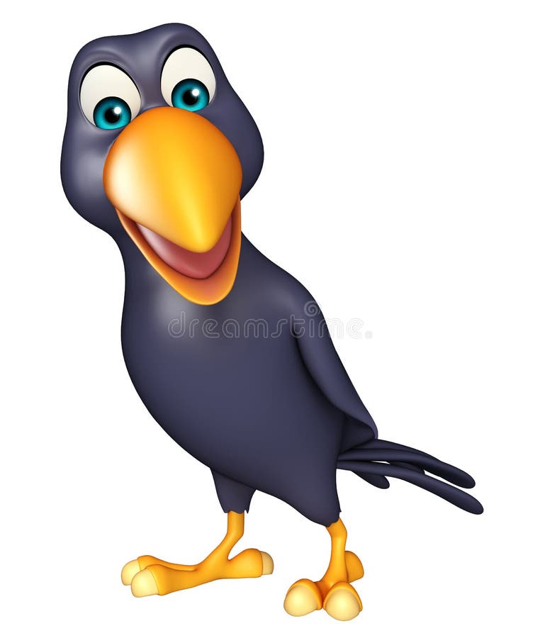 Funny Crow Cartoon Character Stock Illustration - Illustration of toon ...