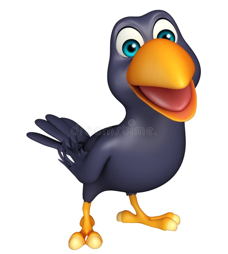 Funny Crow Cartoon Character Stock Illustration - Illustration of funny ...