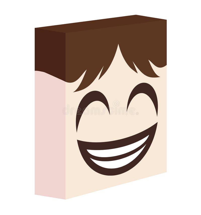 Funny Cube Face Illustration Stock Vector - Illustration of smile ...