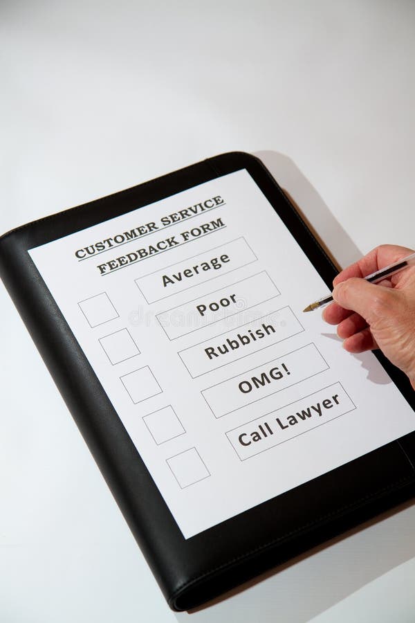Funny Customer Service Feedback Document Stock Image - Image of choice ...