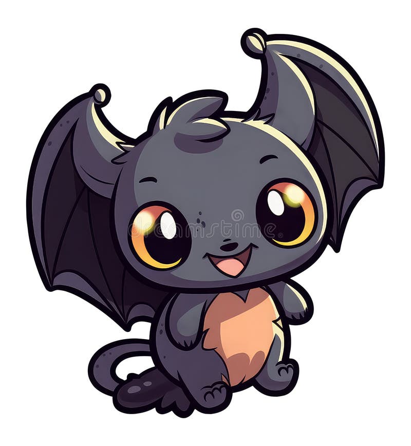 Funny and Cute Bat Transparency Sticker Stock Image - Illustration of ...