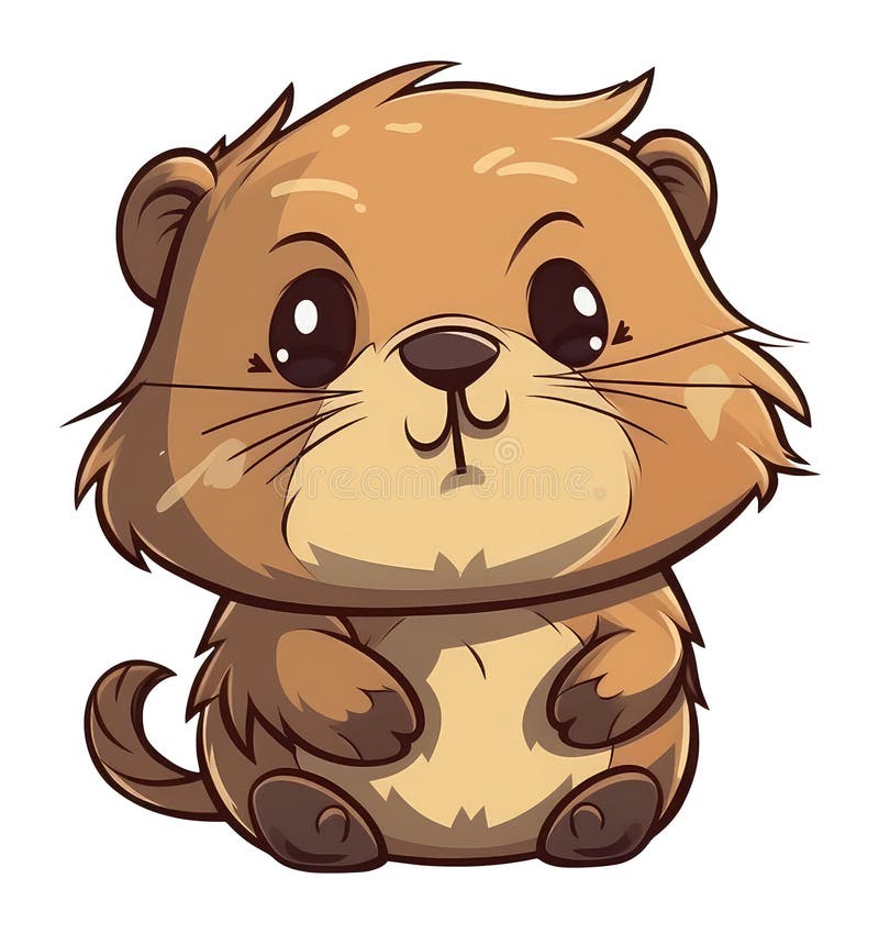 Funny and Cute Beaver Transparency Sticker Stock Image - Illustration ...