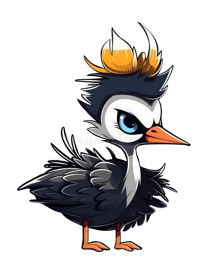 Funny and Cute Bird Transparency Sticker, Crowned Crane Stock Photo ...