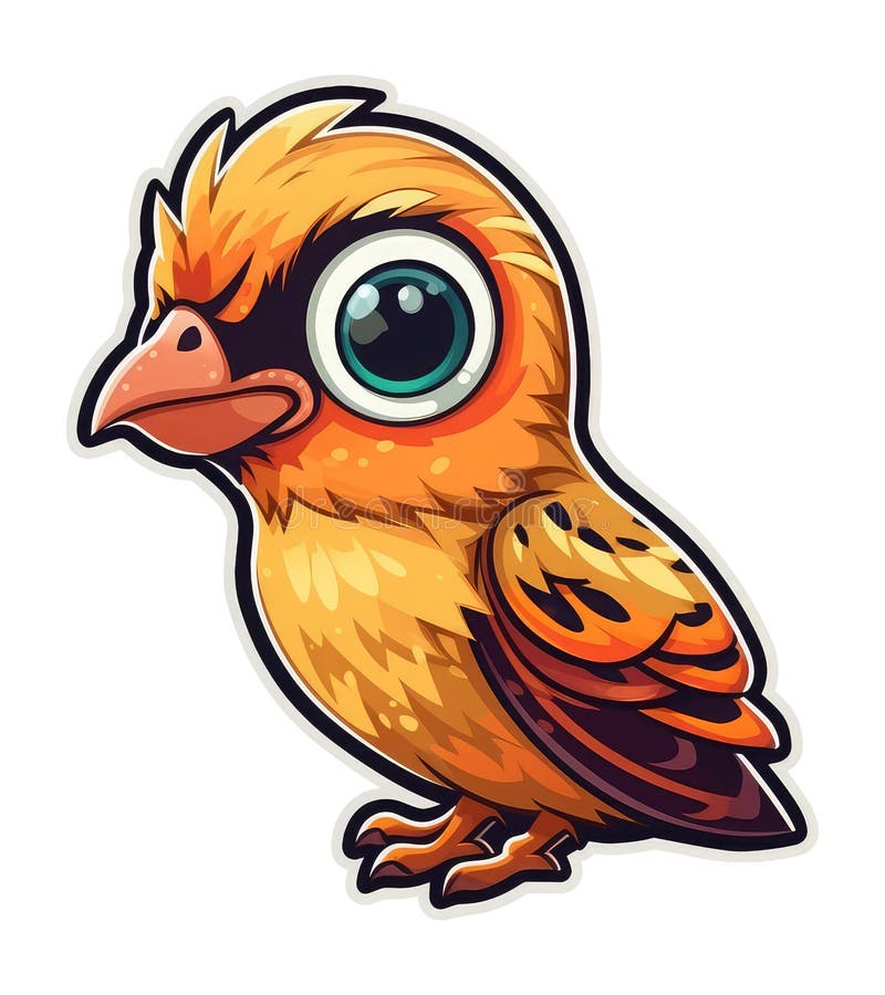 Funny and Cute Bird Transparency Sticker, Golden Pheasant Stock Photo ...