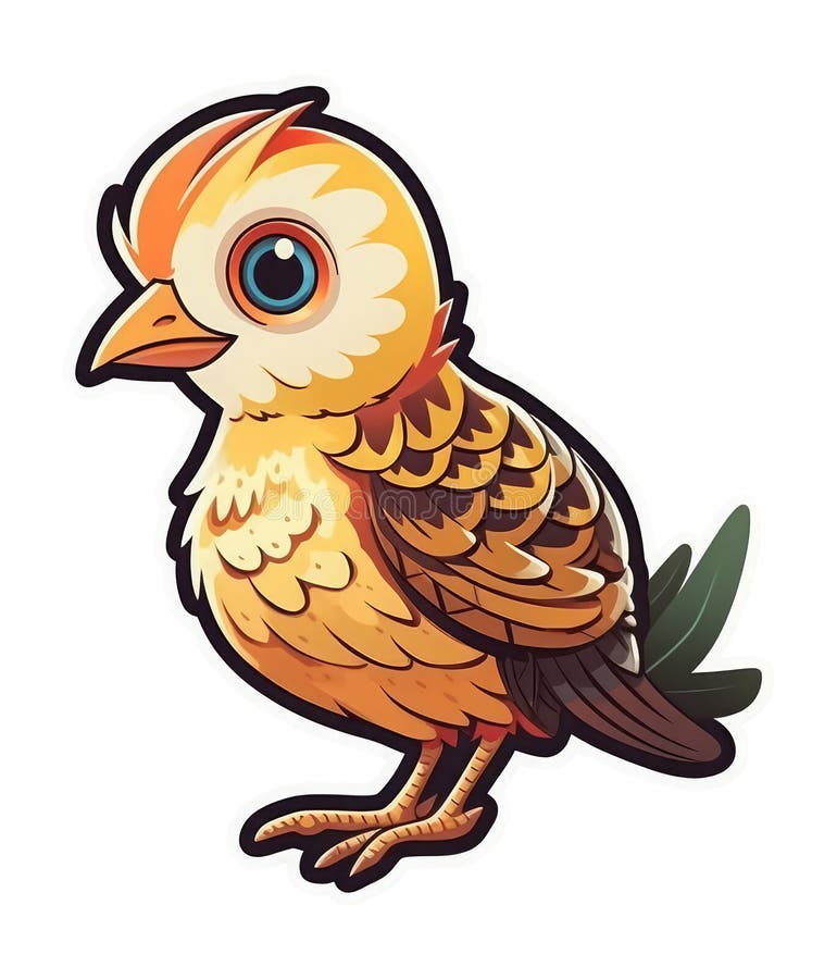 Funny and Cute Bird Transparency Sticker, Golden Pheasant Stock Image ...