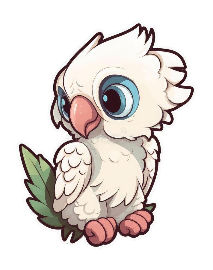 Funny and Cute Bird Transparency Sticker, Palm Cockatoo Stock Image ...