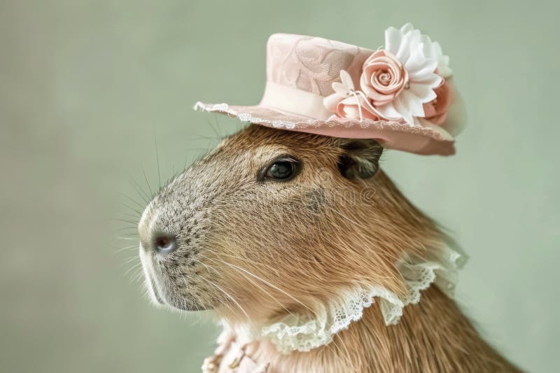Funny and Cute Capybara Wearing in Different Uniforms on the Colour ...