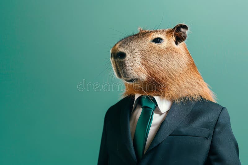 Funny and Cute Capybara Wearing in Different Uniforms on the Colour ...