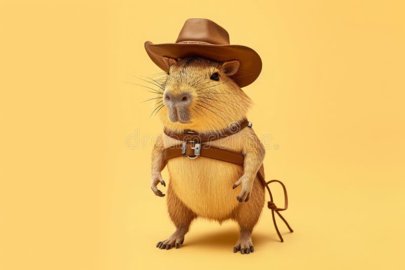 Funny and Cute Capybara Wearing in Different Uniforms on the Colour ...