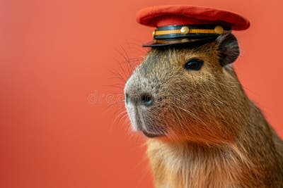 Funny and Cute Capybara Wearing in Different Uniforms on the Colour ...