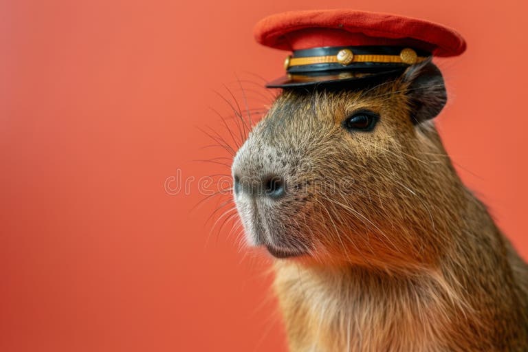 Funny and Cute Capybara Wearing in Different Uniforms on the Colour ...