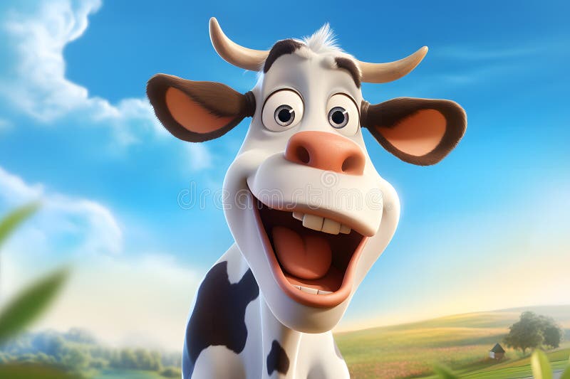 Funny cute cartoon cow stock illustration. Illustration of humor ...
