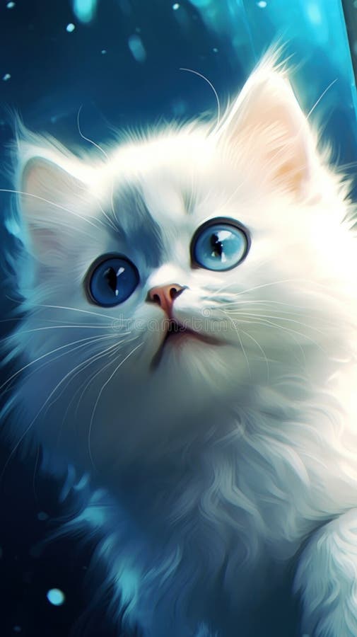 Funny Cat Wallpapers for Android with Detailed Facial Features AI Generated Stock Illustration ...