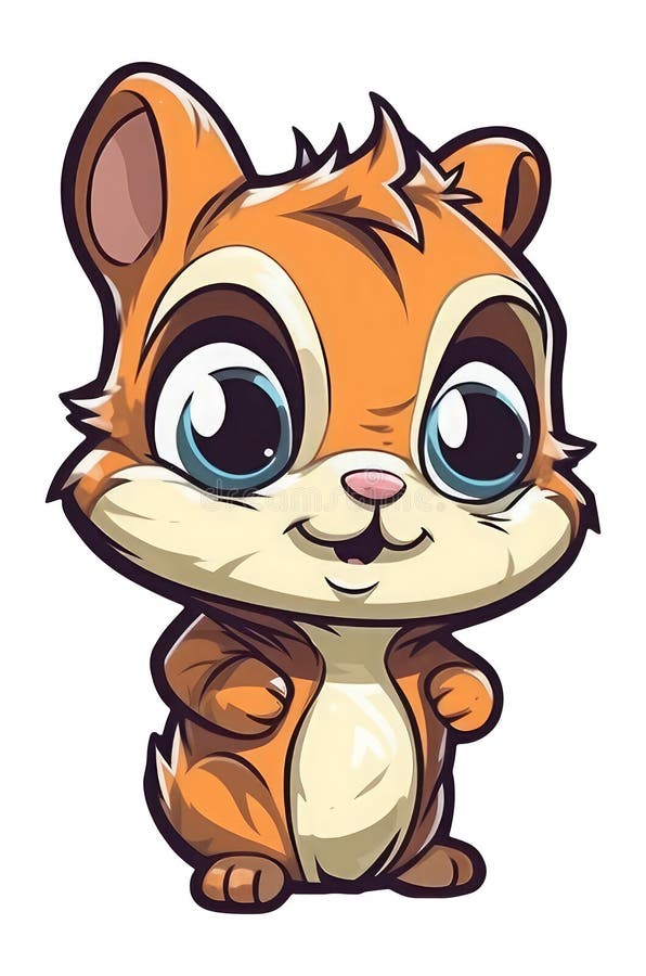 Cute Chipmunk Sticker Cartoon Illustration by Mika Stock Illustration ...