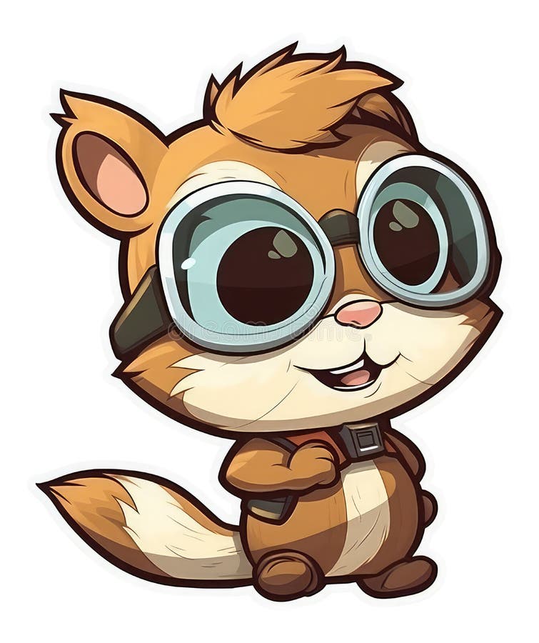 Funny and Cute Chipmunk Transparency Sticker Stock Image - Illustration ...
