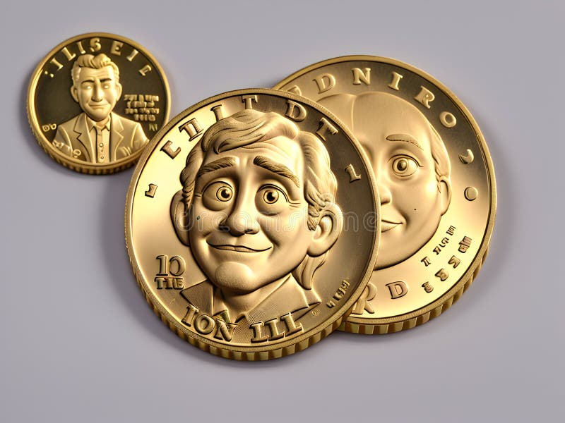 Funny Cute Coin Money Character Stock Illustration - Illustration of ...