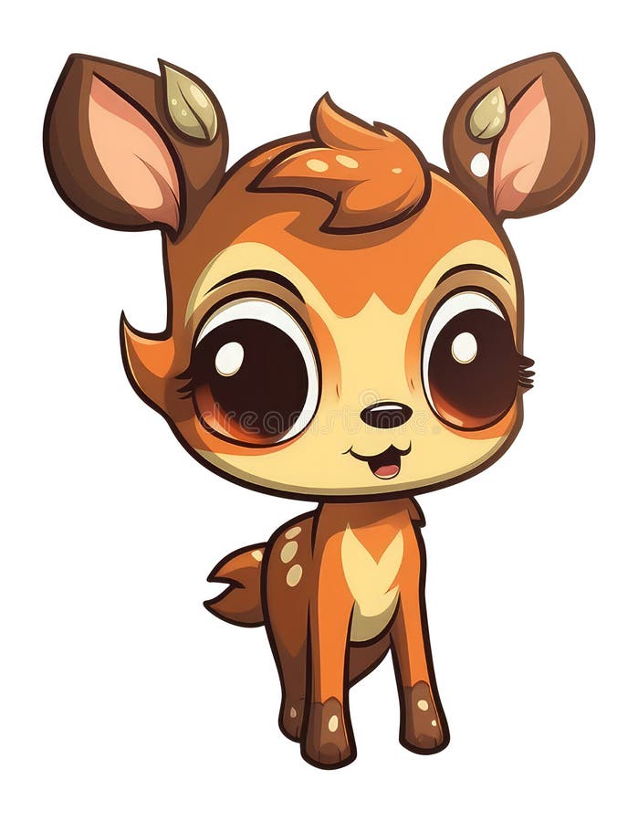 Funny and Cute Deer Transparency Sticker Stock Image - Illustration of ...