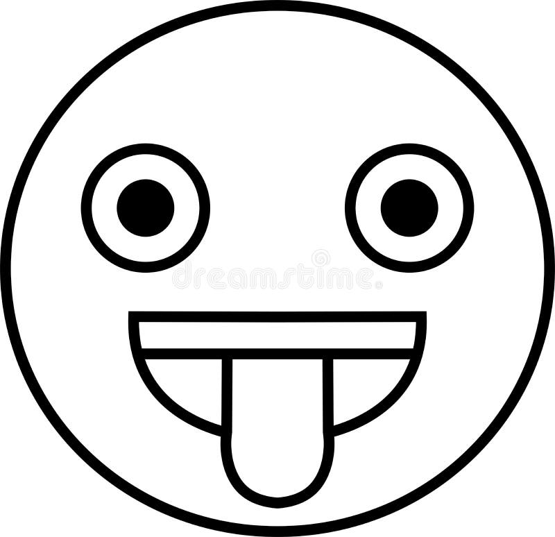 Funny Cute Emoticon Outline Stock Vector - Illustration of rushing ...