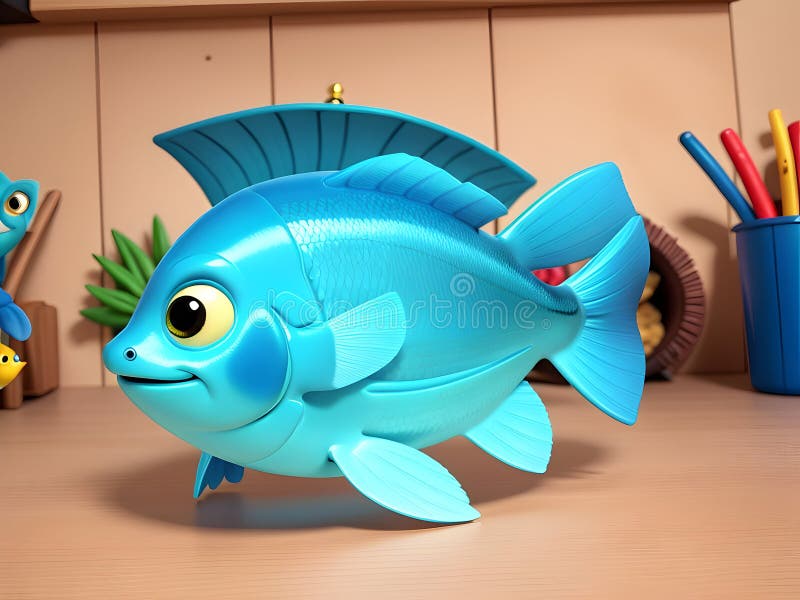 Funny Cute Fish Cartoon Character Stock Illustration - Illustration of ...