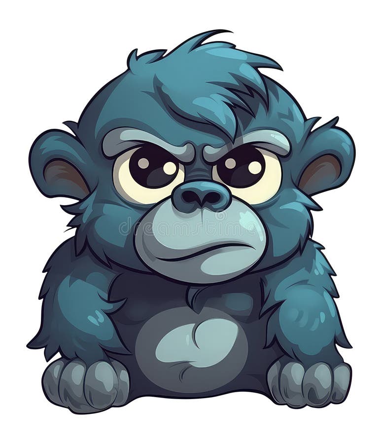 Funny and Cute Gorilla Transparency Sticker Stock Image - Illustration of happy, mascot: 276375111