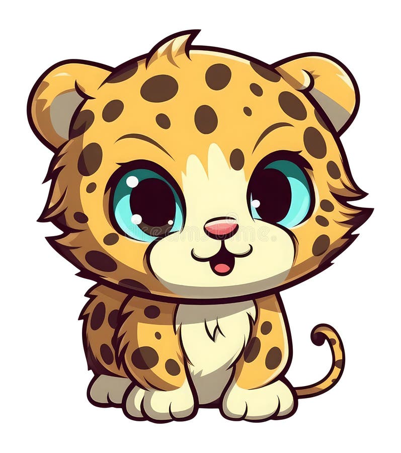Funny and Cute Leopard Transparency Sticker Stock Image - Illustration ...