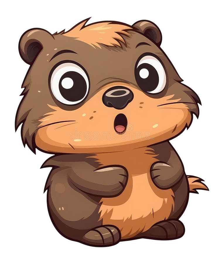 Funny and Cute Marmot Transparency Sticker Stock Image - Illustration ...