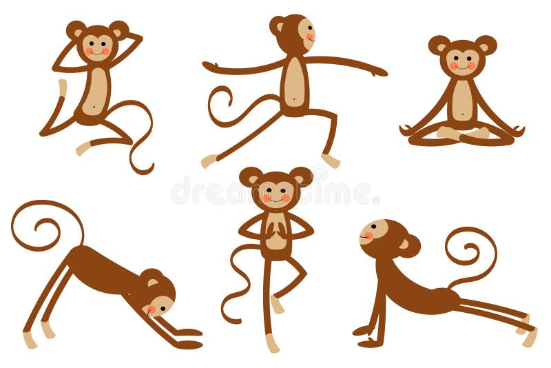 Monkey doing activity stock vector. Illustration of cute - 44924541