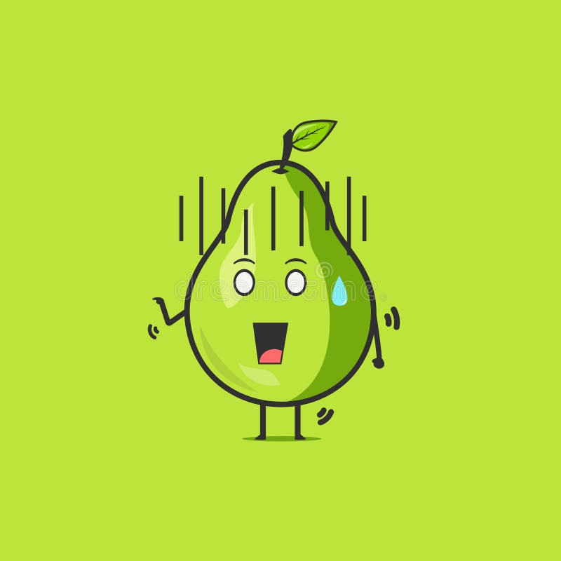 Funny Cute Pear Character Vector Flat Pear Cartoon Character Feel