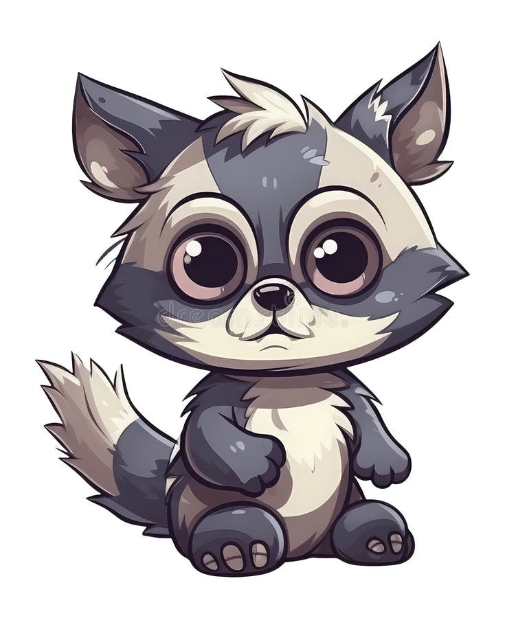 Funny and Cute Raccoon Transparency Sticker Stock Photo - Illustration ...