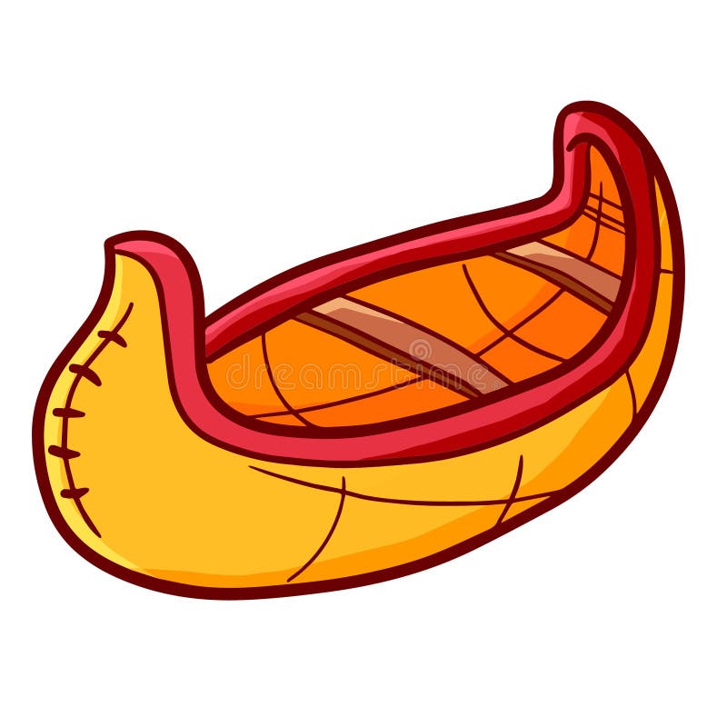 Funny and Cute Red Orange Canoe for Holiday Stock Vector - Illustration ...