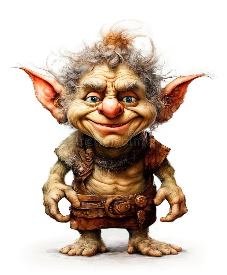 Funny Cute Troll on a White Background, Monsters for Kids Stock ...