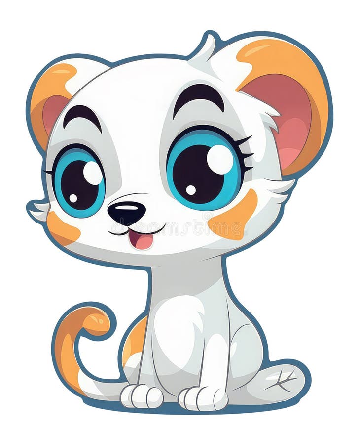 Funny and Cute Weasel Transparency Sticker Stock Image - Illustration ...