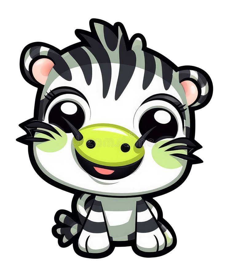 Funny and Cute Zebra Transparency Sticker Stock Photo - Illustration of ...