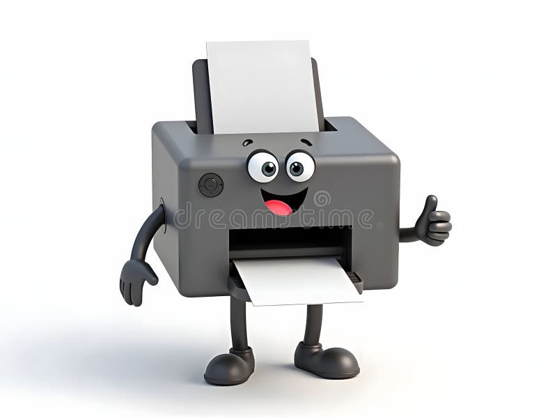 Funny 3D Printer Cartoon with Adorable Legs and Comical Expression ...