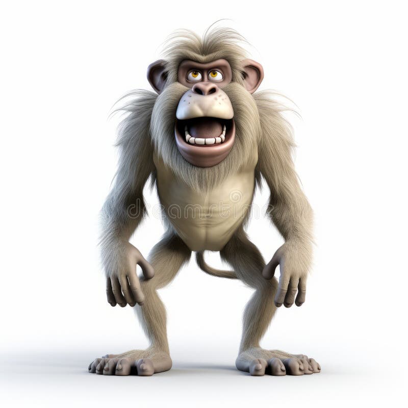Funny 3d Render of Angry White Monkey - Creative Commons Attribution ...
