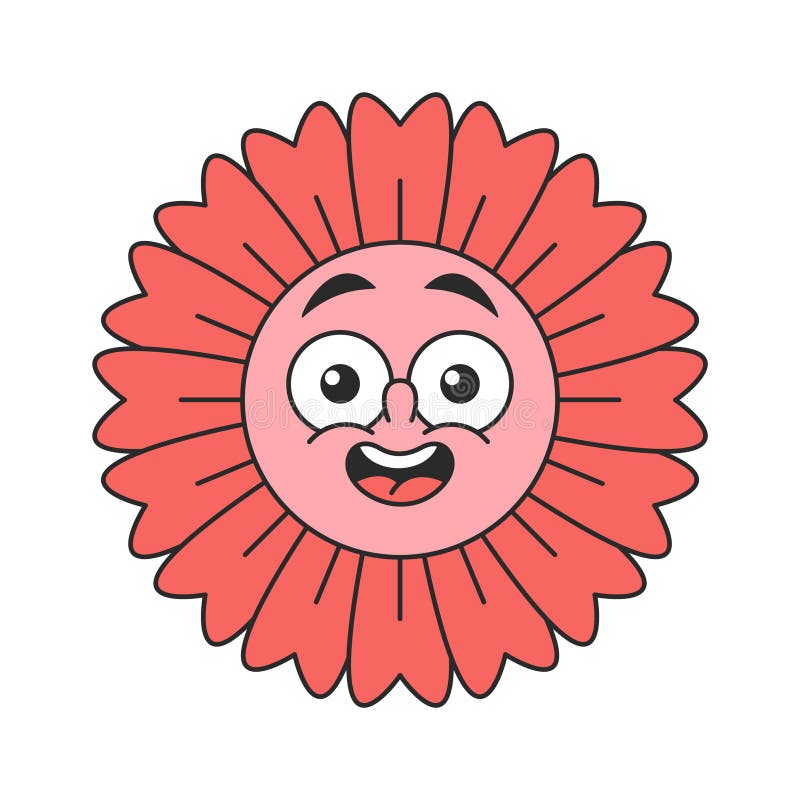Funny Daisy Flower Feeling Amazement Stock Vector - Illustration of ...
