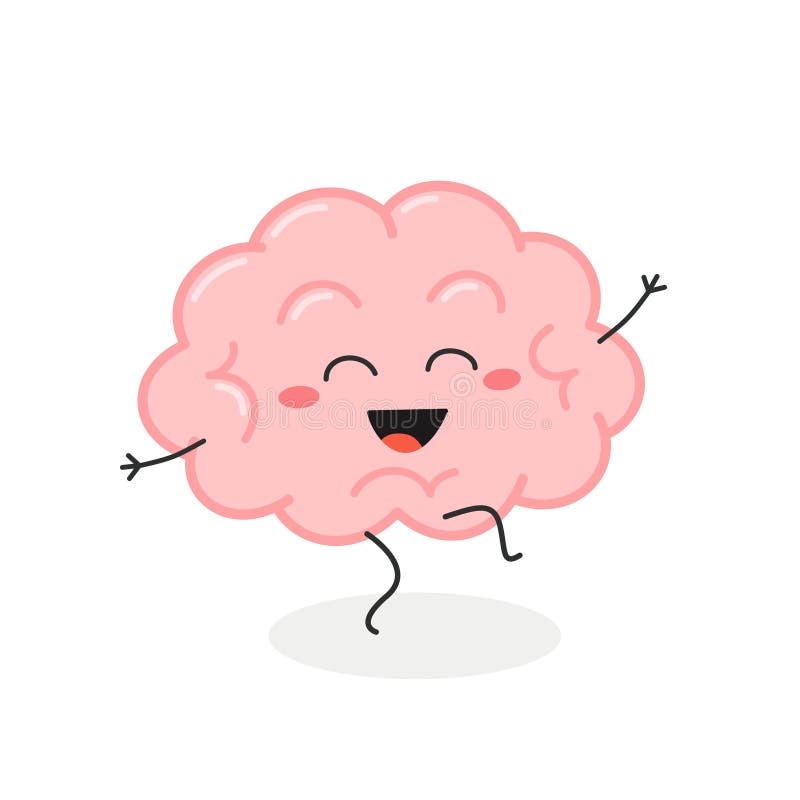 Cute Brain and Heart Hand in Hand Stock Vector - Illustration of ...