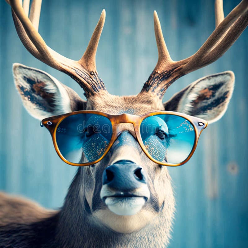 Funny Deer in Sunglasses Close-up, Generative AI Stock Illustration ...