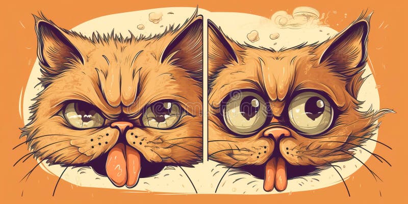 Funny Design for Printing on T-shirts with a Cat Theme Generative AI ...