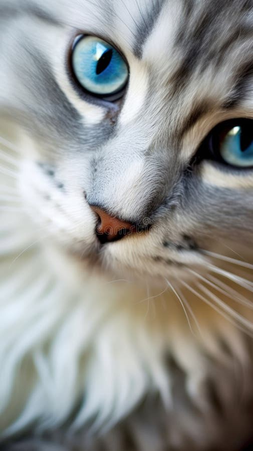 Funny Cat Wallpapers for Android with Detailed Facial Features AI Generated Stock Illustration ...