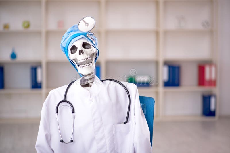 Funny Devil Doctor Working in the Clinic Stock Photo - Image of ...