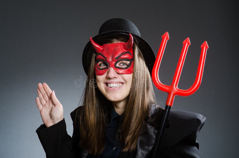 The Funny Devil in Halloween Concept Stock Image - Image of bloody ...