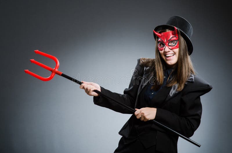 The Funny Devil in Halloween Concept Stock Photo - Image of dracula ...