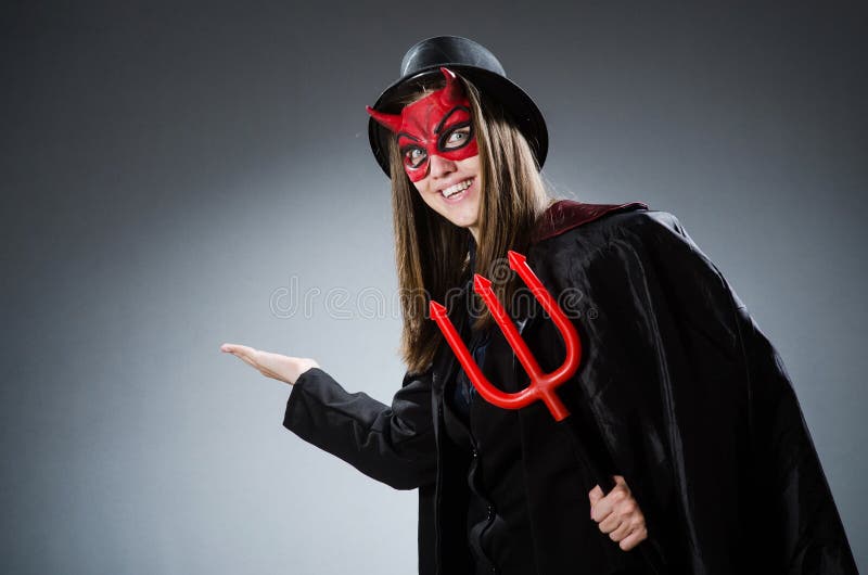 Funny Devil in Halloween Concept Stock Image - Image of inferno ...