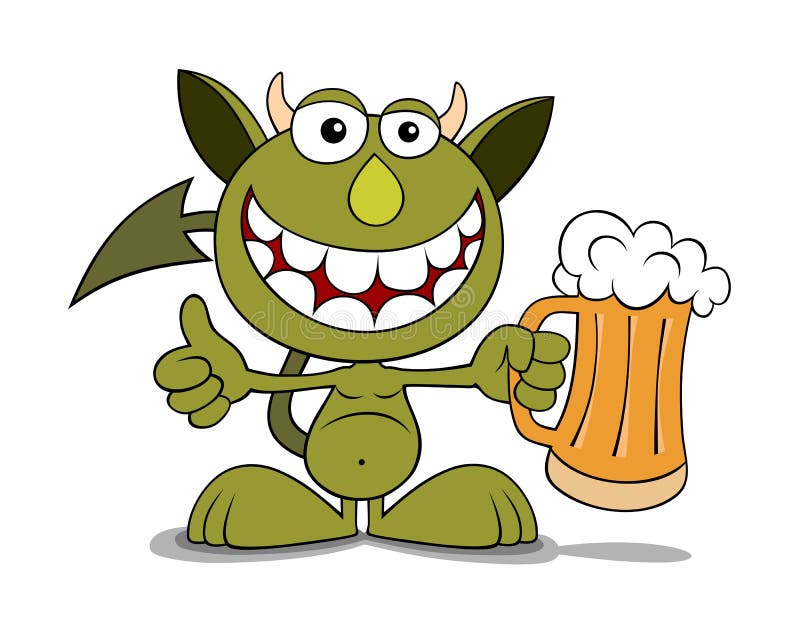 Devil Drinking Tea stock illustration. Illustration of drinking - 1225593