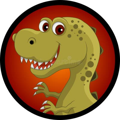 Funny Dinosaur Head Cartoon Stock Illustration - Illustration of humors ...