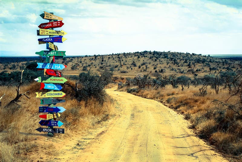 Funny directions signpost stock photo. Image of multiple - 56529530