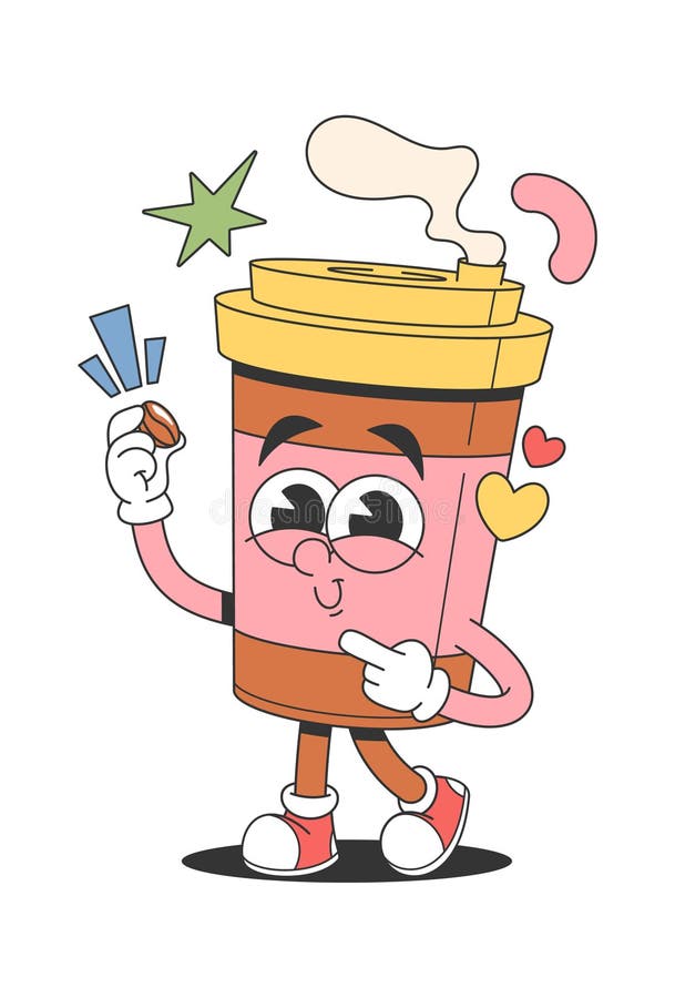 Funny Disposable Coffee Cup Character Stock Vector - Illustration of ...
