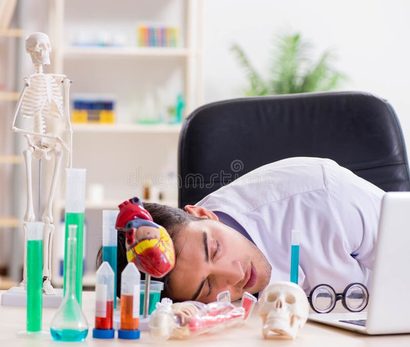 Funny Doctor Having Fun in Hospital Lab Stock Image - Image of ...