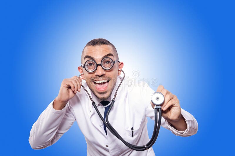 Funny Doctor Isolated on White Stock Photo - Image of adult, healthcare ...